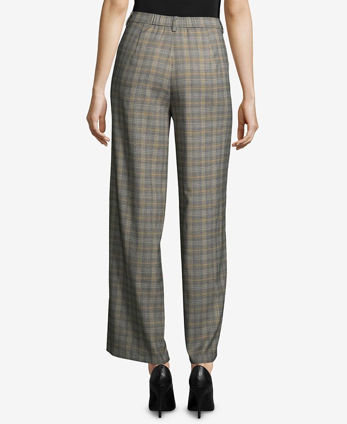 ECI Plaid Wide-Leg Trousers - Macy's