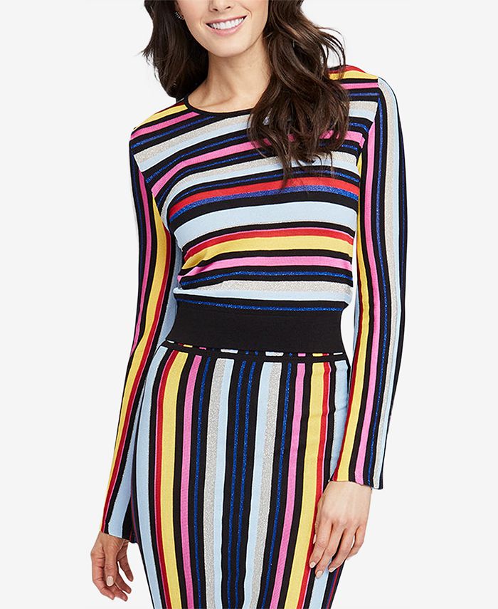 RACHEL Rachel Roy Multi-Stripe Sweater, Created for Macy's - Macy's