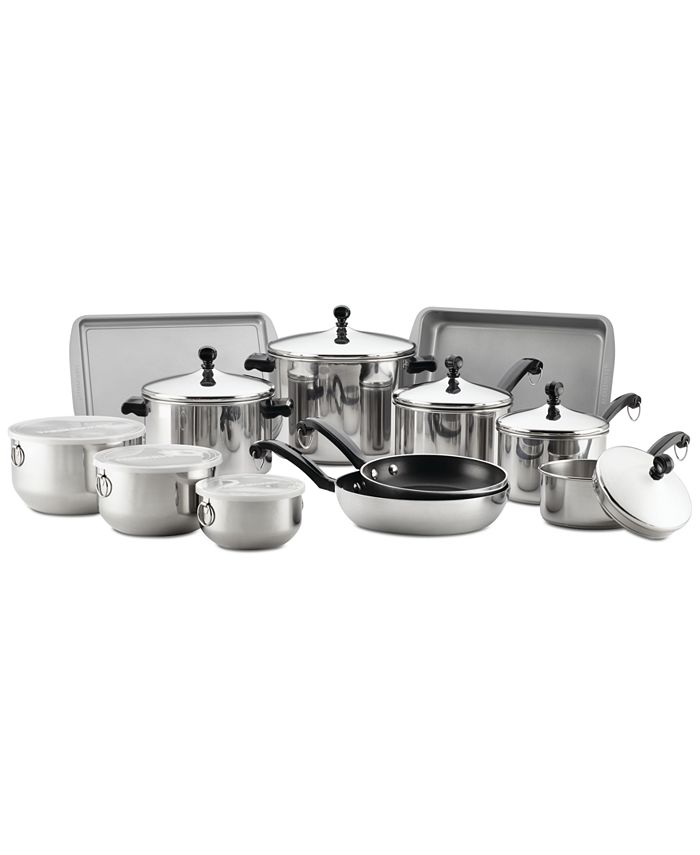 Farberware Classic Stainless Steel 17-Pc. Cookware Set - Macy's
