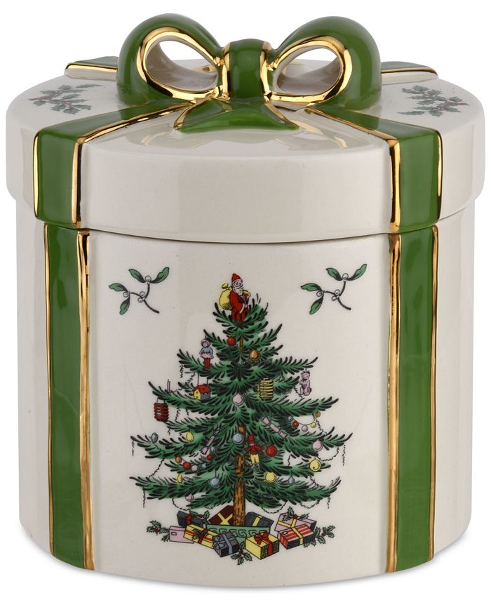Spode Christmas Tree Figural Gift Box - Green - Macy's