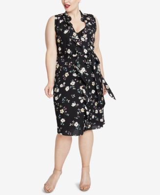 RACHEL Rachel Roy Trendy Plus Size Ruffled Floral-Print Dress - Macy's