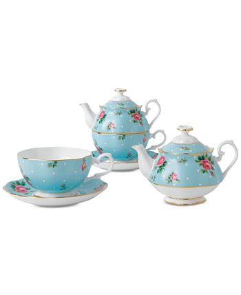 Royal Albert Polka Blue Tea For One Set - Macy's