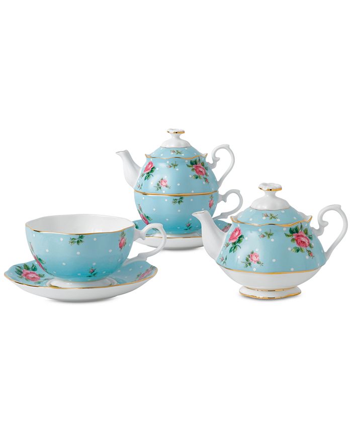 Royal Albert Polka Blue Tea For One Set - Macy's