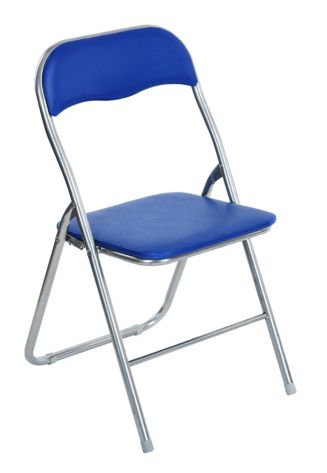Home Basics Metal Folding Chair, Blue - Macy's