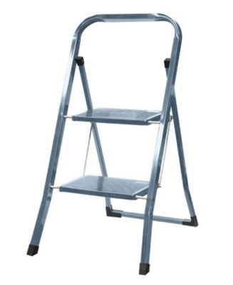 Home Basics 2-Step Steel Ladder, Silver-Tone - Macy's