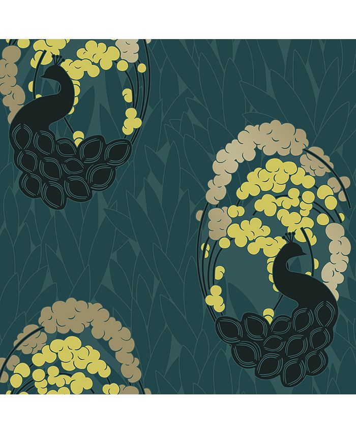 Tempaper Deco Peacock Self-Adhesive Wallpaper - Macy's