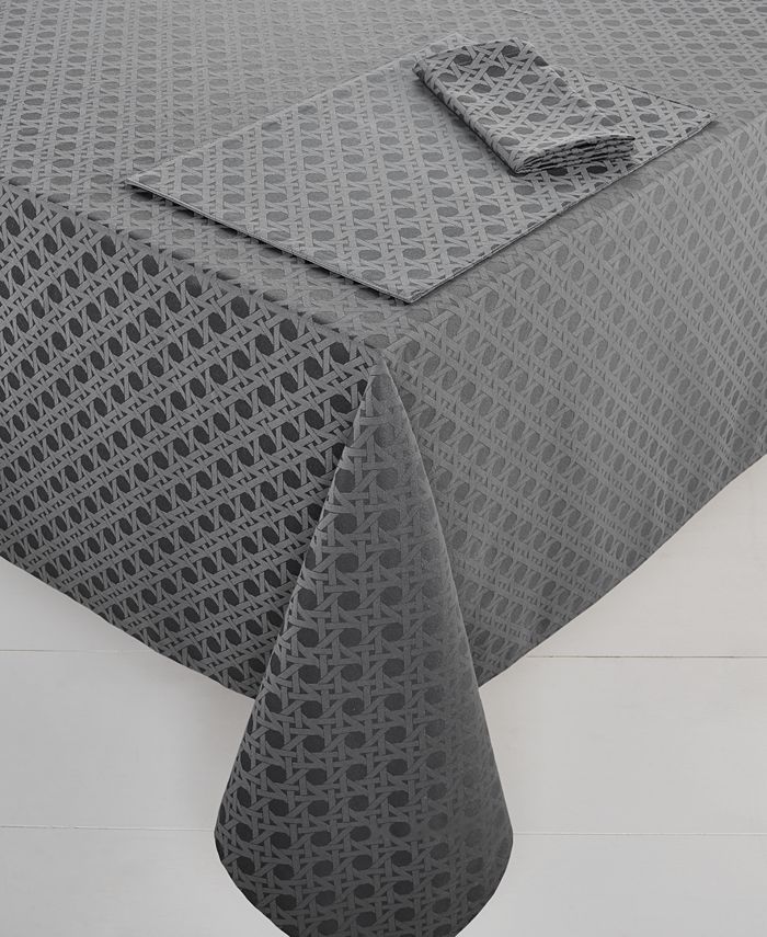 Kate Spade new york Café Caning 60" x 102" Charcoal Tablecloth - Macy's