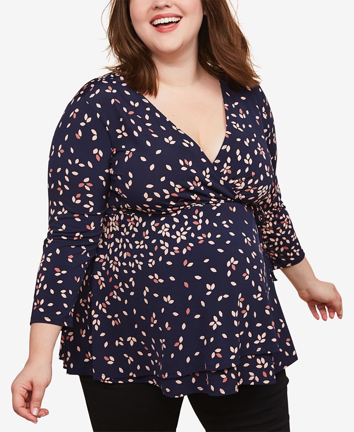 Motherhood Maternity Plus Size Wrap Top - Macy's