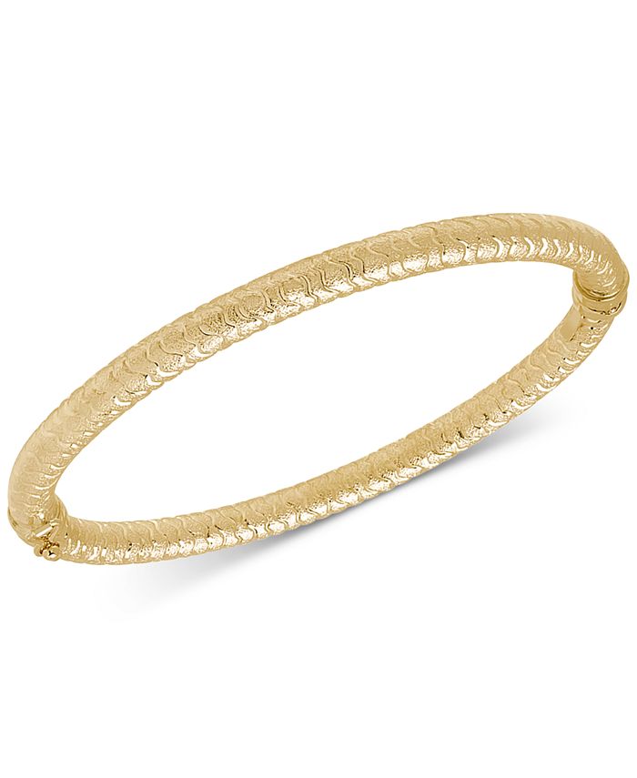 Italian Gold Textured Bangle Bracelet in 14k Gold - Macy's
