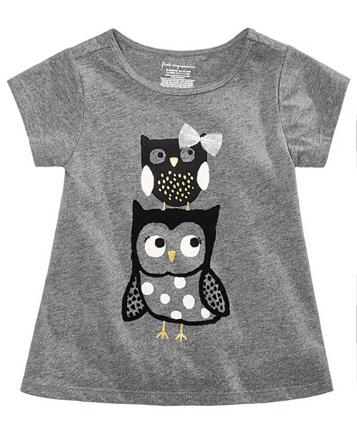First Impressions Baby Girls Owls Graphic T-Shirt, Created for Macy's ...