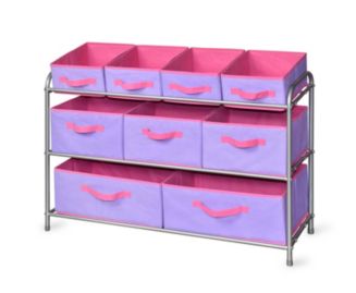 Deluxe Storage Rack with Purple Bins - Macy's
