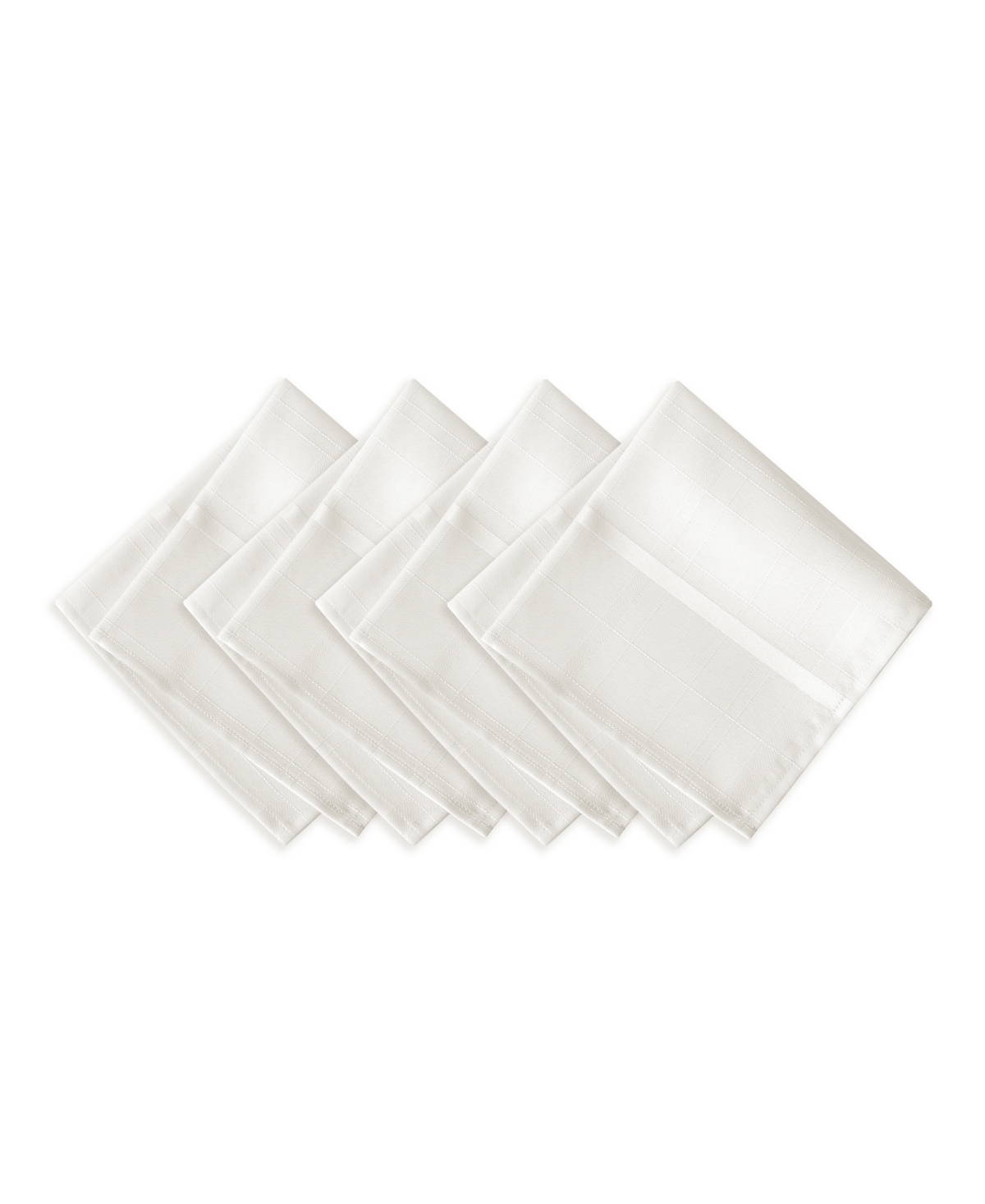 Click here for Elrene Elegance Plaid Set of 4 Napkins - White prices