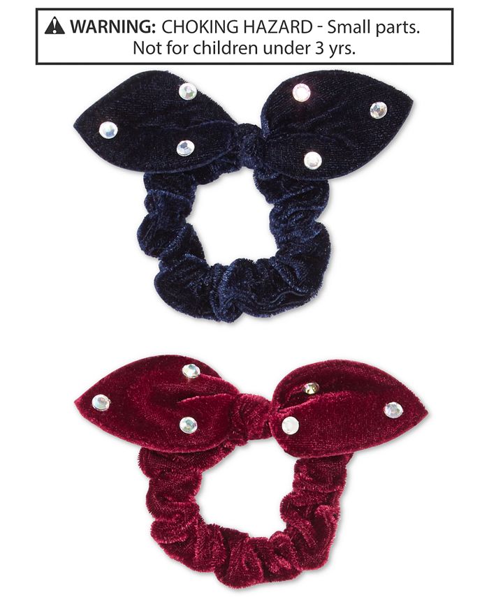 On the Verge Little & Big Girls 2-Pk. Embellished Velvet Scrunchies Set ...