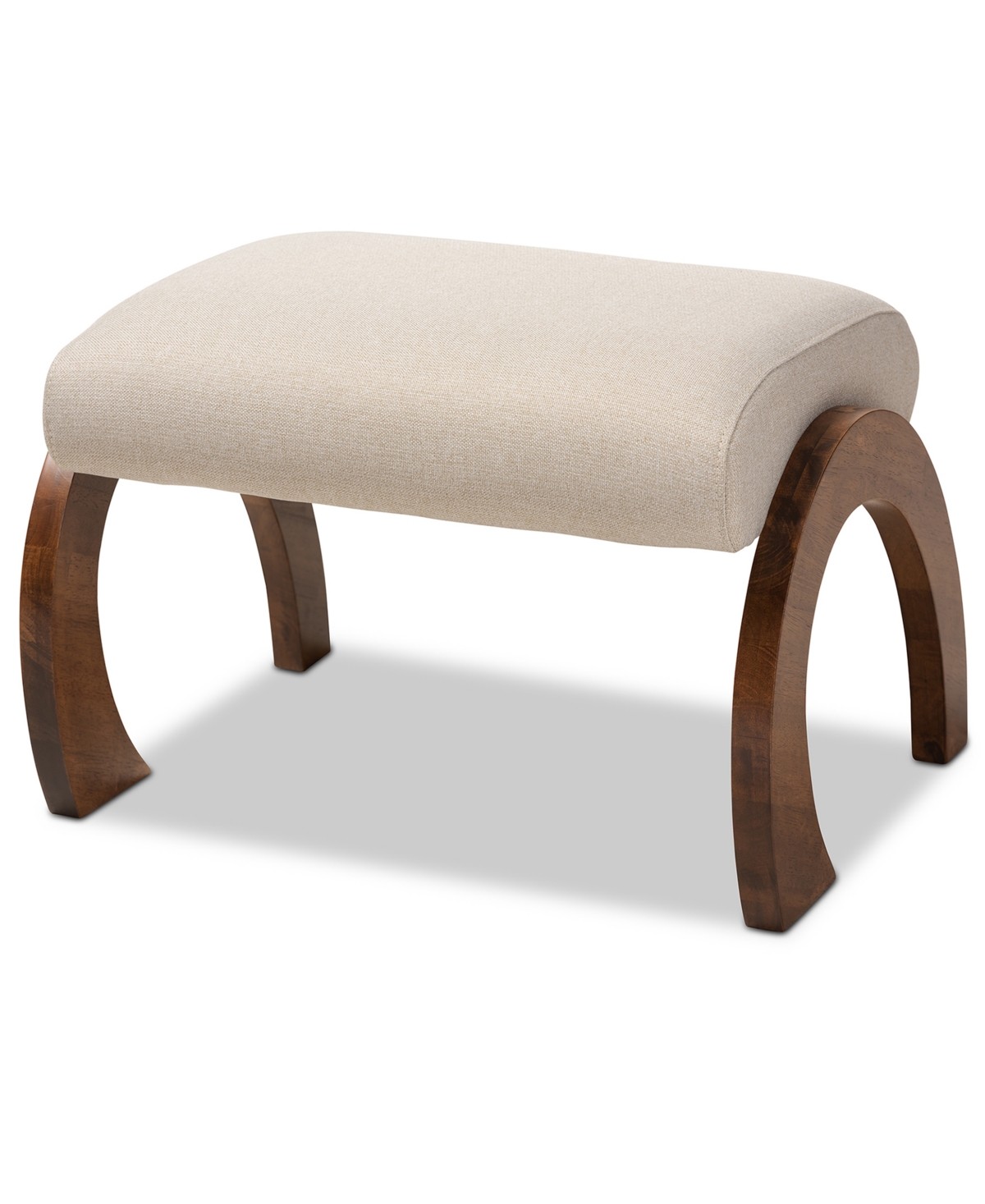 Baxton Studio Sandrine Wood Ottoman