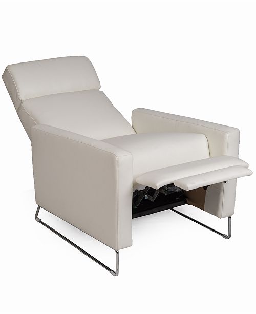 Furniture CLOSEOUT Casdia Leather Pushback Recliner & Reviews ...
