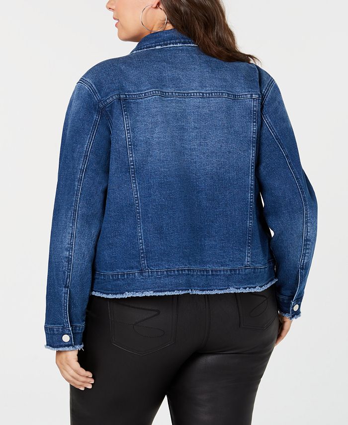 Seven7 Jeans Trendy Plus Size Denim Trucker Jacket - Macy's