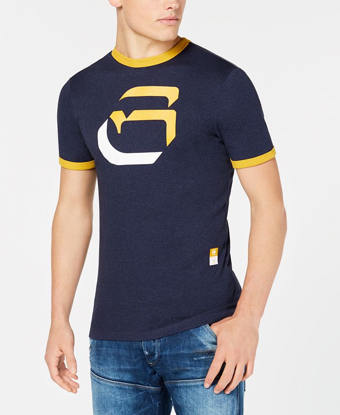 G-Star Raw Men's Oversized G Logo Graphic Ringer T-Shirt & Reviews - T ...