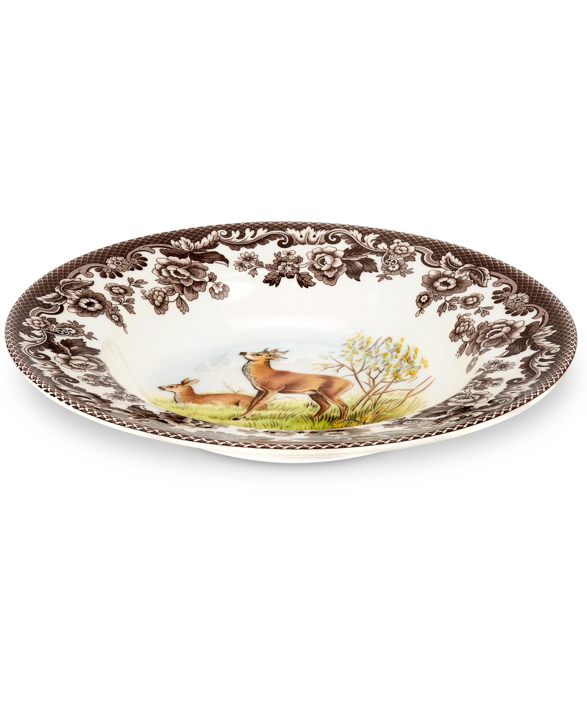 Click here for Spode Woodland Deer Soup Plate - Brown prices