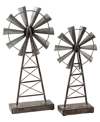 Aspire Home Accents Farmhouse Windmill Table Top Decor (Set of 2) - Macy's