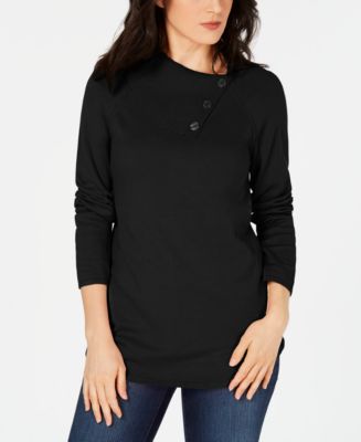 Karen Scott Cotton Envelope-Neck Sweater, Created for Macy's & Reviews ...