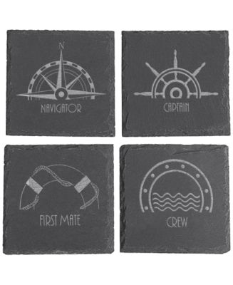 Cathy's Concepts Nautical Slate Coasters, Set of 4 - Macy's