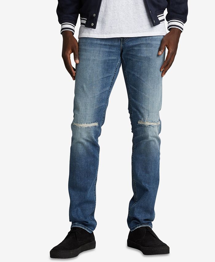 Silver Jeans Co. Men's Taavi Slim Fit Stretch Ripped Jeans - Macy's