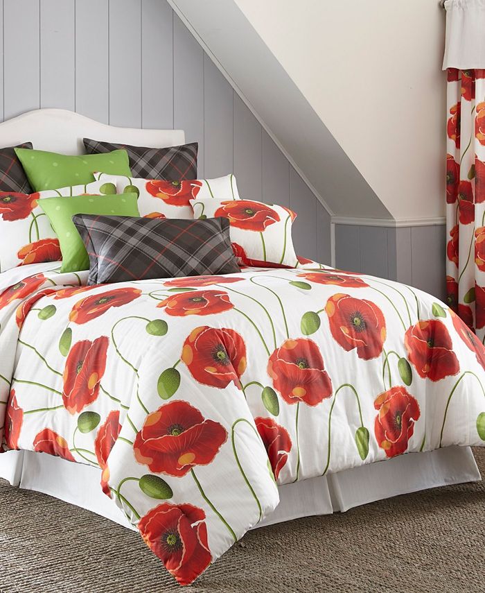 Colcha Linens Poppy Plaid Comforter Set-King - Macy's