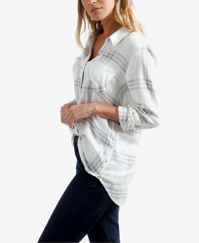 Lucky Brand Plaid Side-Button Shirt - Macy's