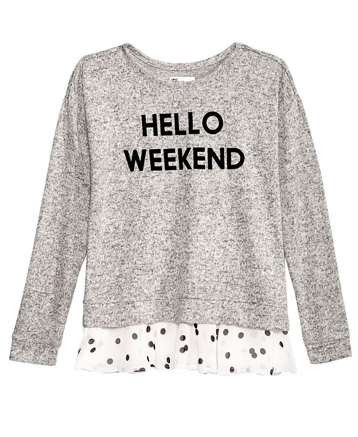 Epic Threads Big Girls Layered-Look Sweater-Knit Top, Created for Macy ...