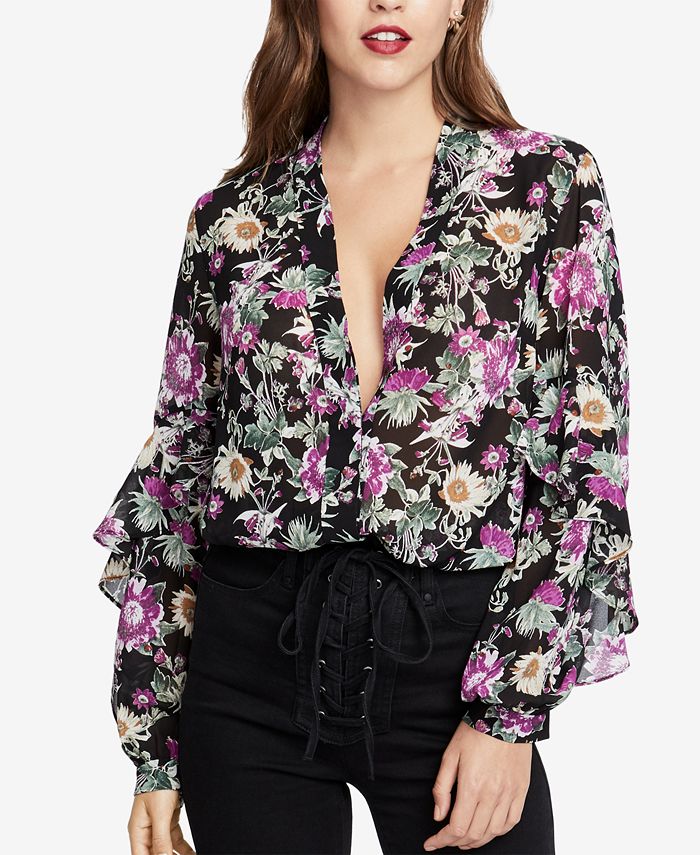 RACHEL Rachel Roy Ainsley Floral-Print Blouse, Created for Macy's - Macy's