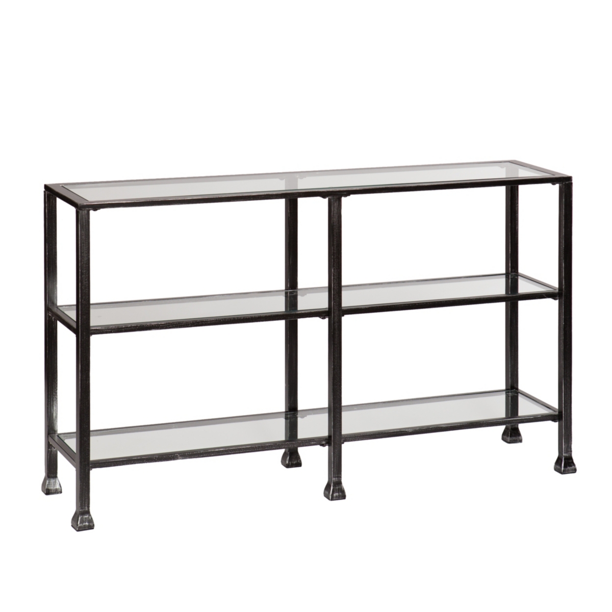 Click here for Metal/Glass 3-Tier Console Table - Black prices