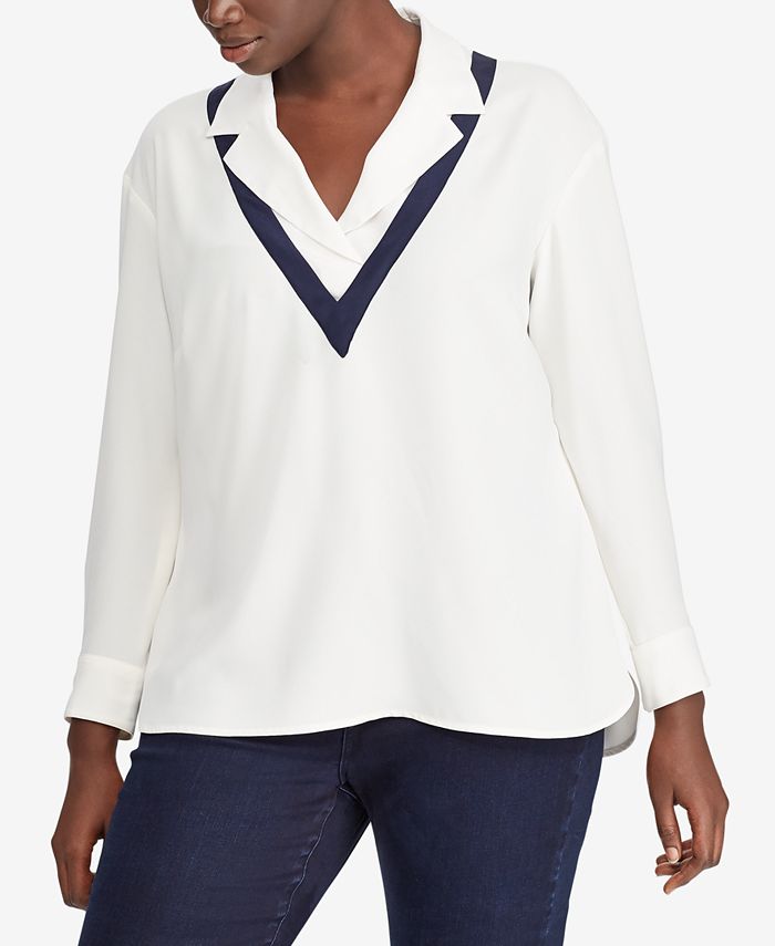 Lauren Ralph Lauren Plus Size Layered-Look Top - Macy's