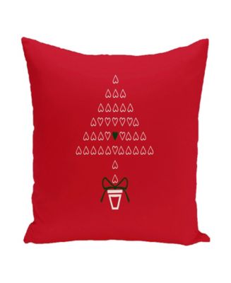 16 Inch Red and Dark Green Decorative Christmas Throw Pillow - Macy's