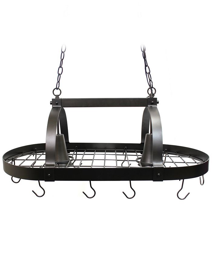 All The Rages Elegant Designs 2 Light Kitchen Pot Rack with Downlights ...