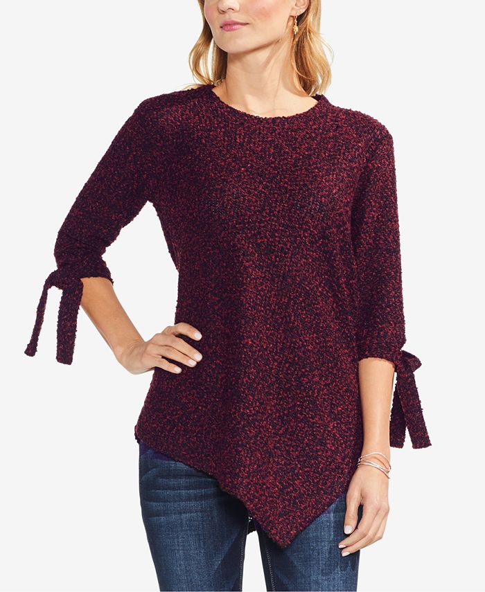 Vince Camuto Tie-Sleeve V-Hem Top - Macy's