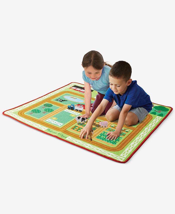 Melissa and Doug Melissa & Doug Round the Barnyard Farm Rug Playmat ...