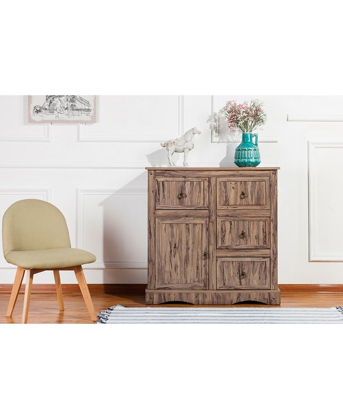 Elegant Home Fashions Simplicity Storage Cabinet with 1 Door 4 Drawers ...