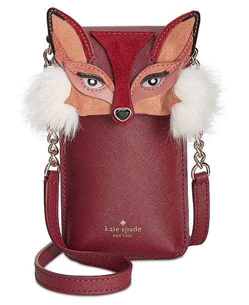 kate spade new york Fox-Appliqué Phone Crossbody & Reviews - Handbags ...