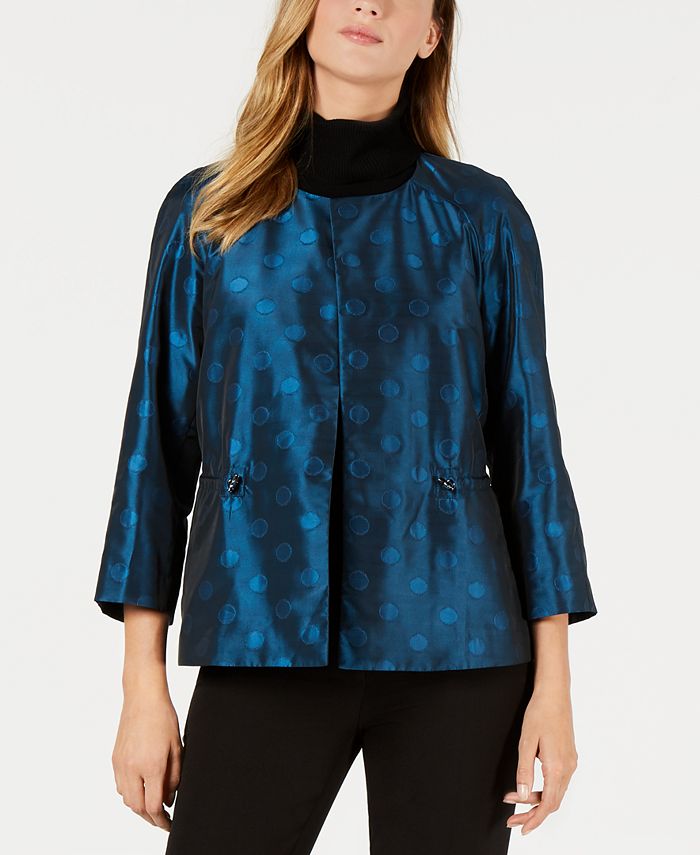 Anne Klein Cropped Drawstring-Waist Jacket - Macy's