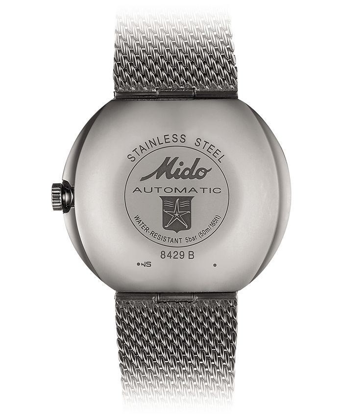 Mido Swiss Automatic Commander Shade Stainless Steel Mesh Bracelet ...