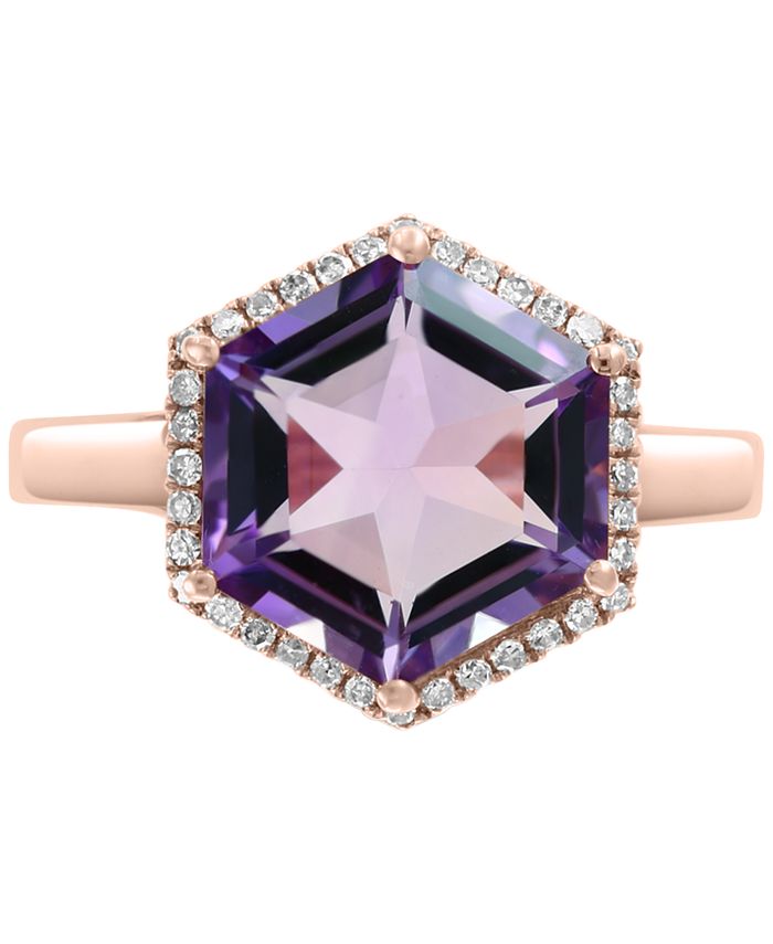 EFFY Collection EFFY® Amethyst (3-5/8 ct. t.w.) & Diamond (1/8 ct. t.w ...