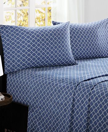 Madison Park Fretwork 4-PC Queen Cotton Sheet Set - Macy's