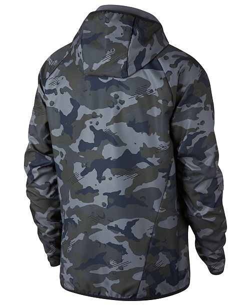 Nike Men's Woven Camo-Print Training Jacket - Coats & Jackets - Men ...