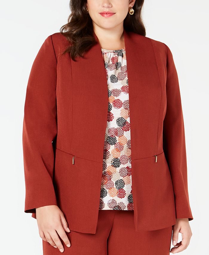 Kasper Plus Size Flyaway Jacket - Macy's