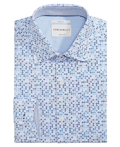 ConStruct Con.Struct Men's Slim-Fit Stretch Sprocket Pattern Dress Shirt & Reviews - Dress ...
