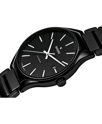 Rado Men's Swiss Automatic True Black High-Tech Ceramic Bracelet Watch ...