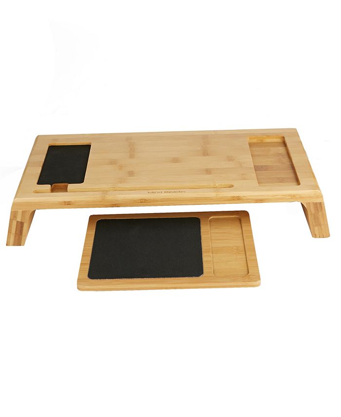 Mind Reader Bamboo Monitor Stand with Mouse Pad, Brown - Macy's