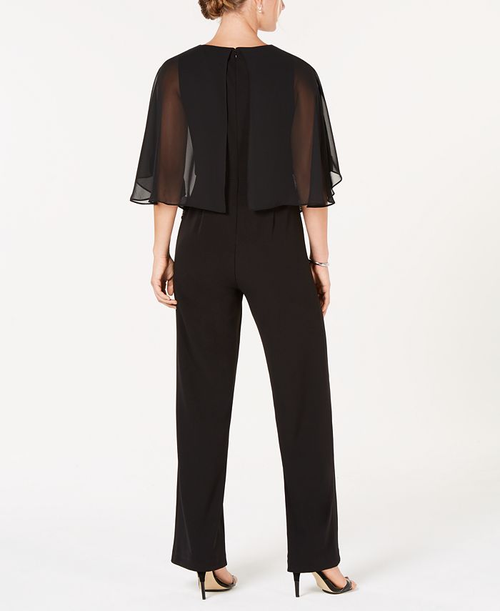 Ivanka Trump Sequined Cape Jumpsuit - Macy's