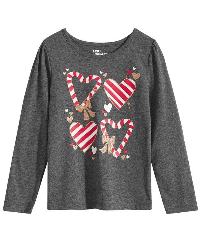 Epic Threads Little Girls Candy Cane Shirt, Created for Macy's - Macy's