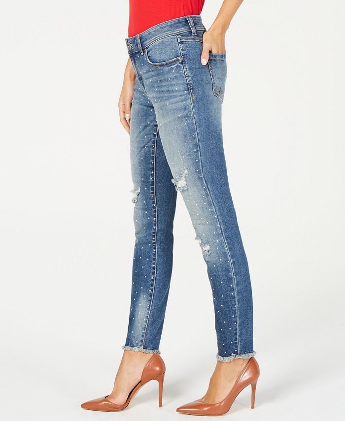 INC International Concepts I.N.C. Embellished Ripped Skinny Jeans ...